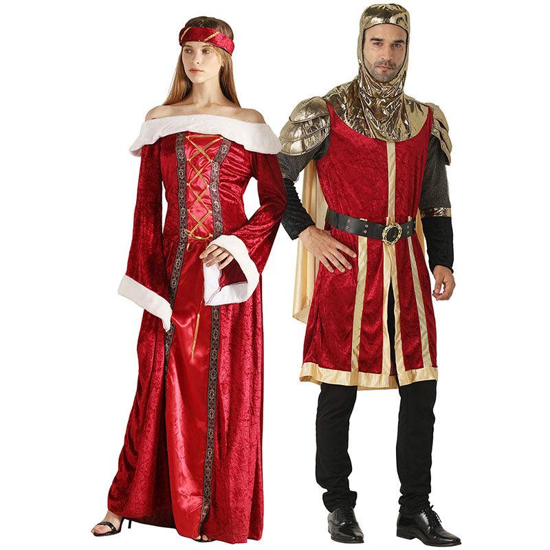 Adult Couples Costumes King and Queen Retro Halloween Cosplay Outfit