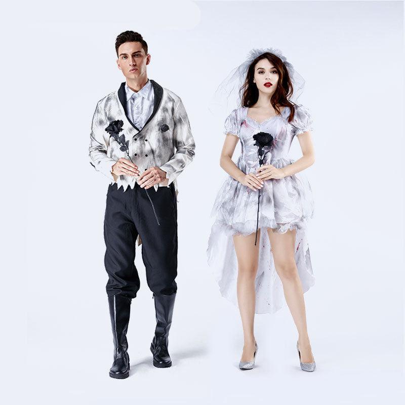Halloween Ghost Bride Cosplay Adult Couples Costumes