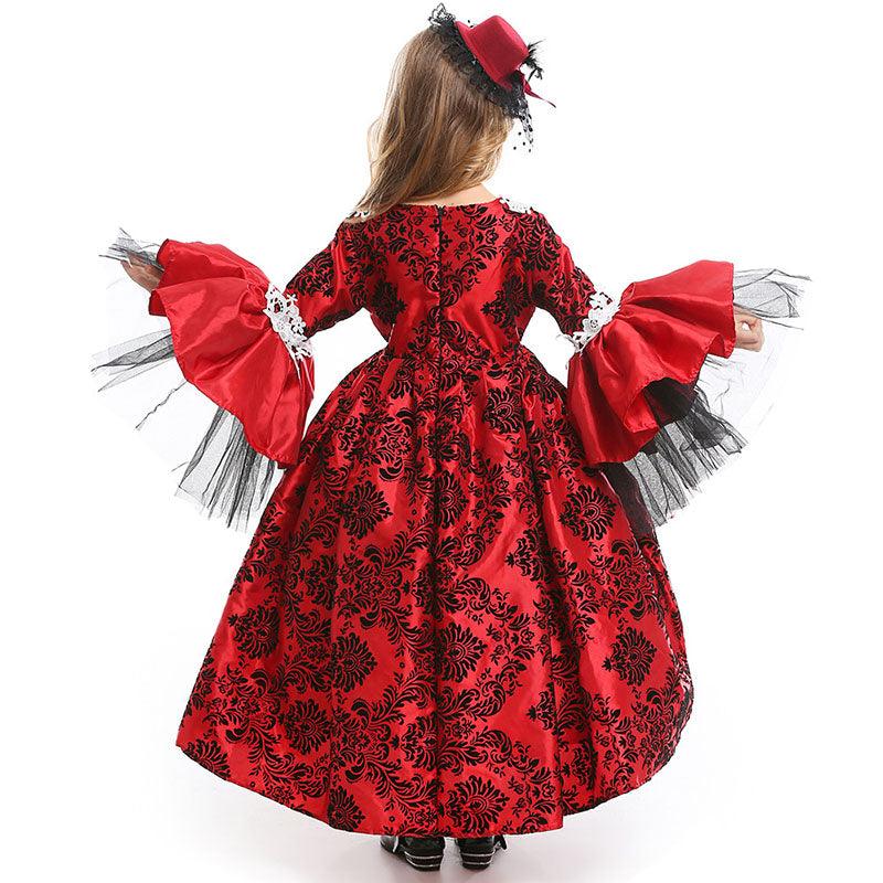 Kids Gothic Vampire Costume Girls Halloween Cosplay Dress